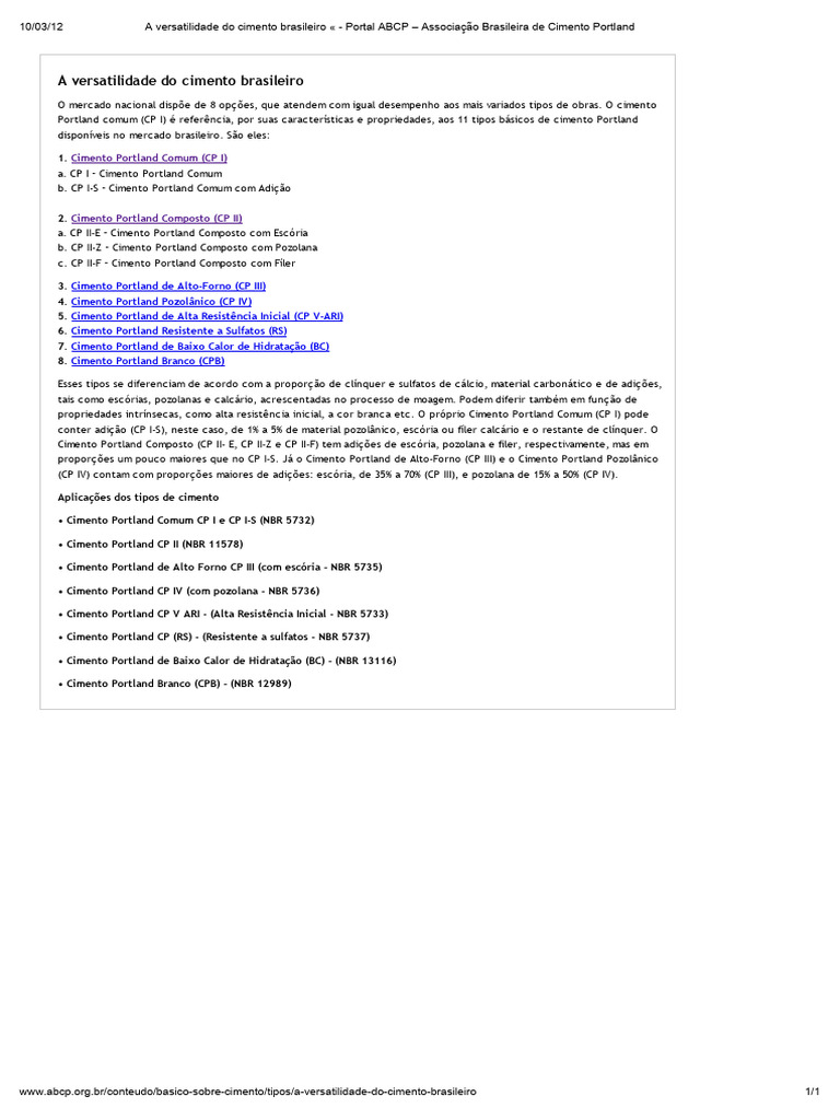 A Versatilidade Do Cimento Brasileiro - Portal ABCP - Associação ...