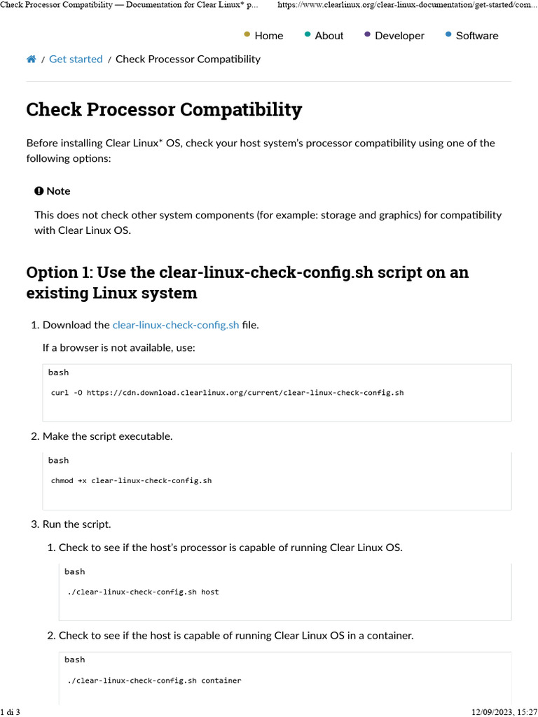 Check Processor Compatibility - Documentation For Clear Linux Project | PDF | Central Processing ...