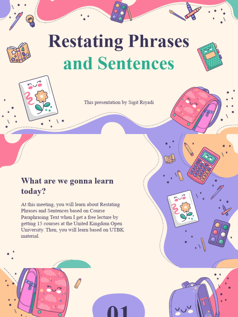 Restating Pharses and Sentences by Sigit Riyadi (Autosaved) | PDF ...