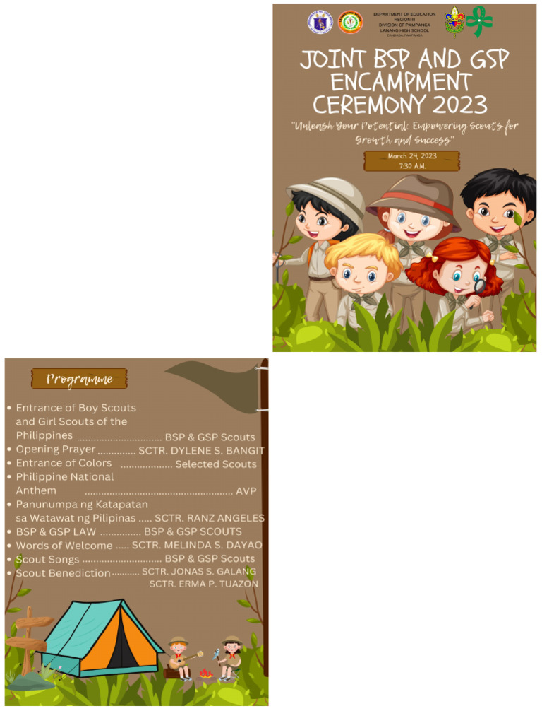 BSP and GSP Encampment Program 1 | PDF
