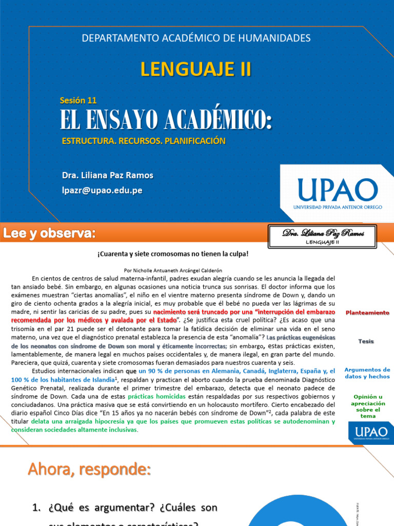 Diapositivas #11 - El Ensayo Académico I | PDF | Ensayos | El embarazo