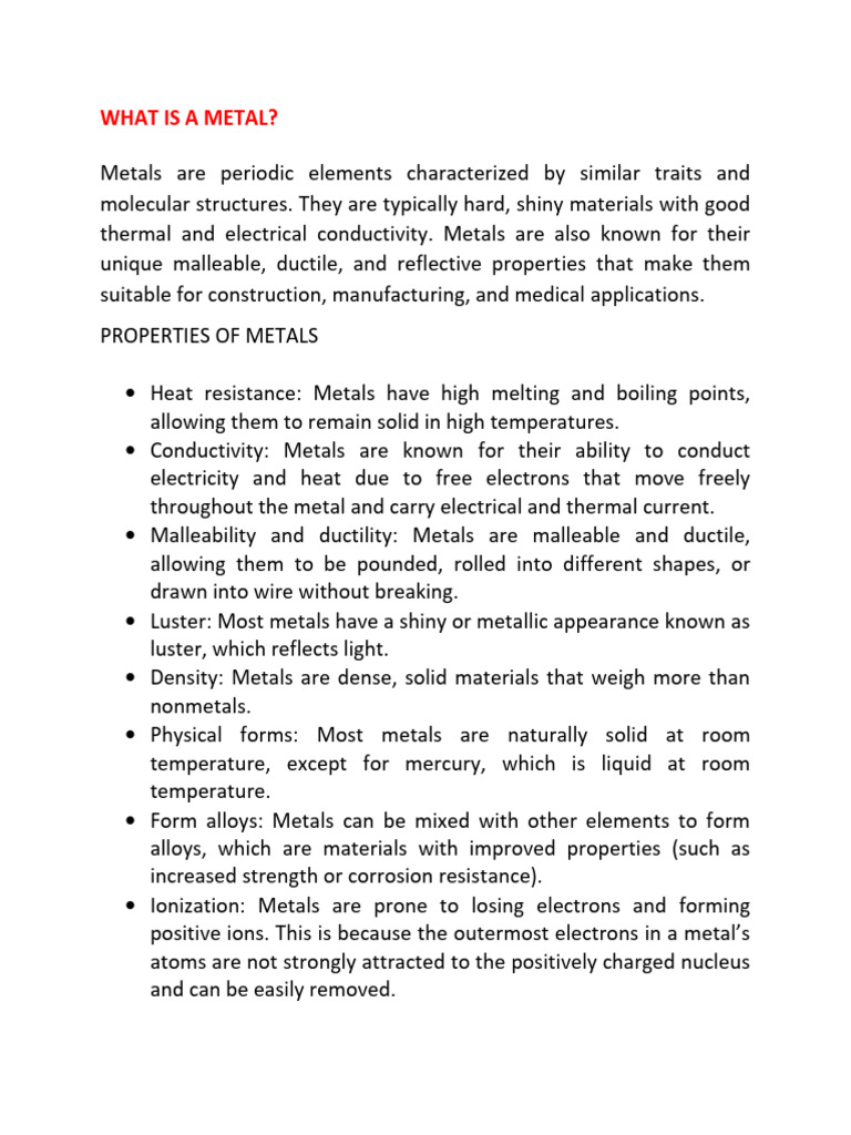 Metal Nonmetal Metalloid 1 | PDF | Metals | Solid