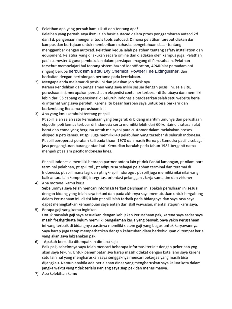 Persiapan Interview | PDF | Bisnis