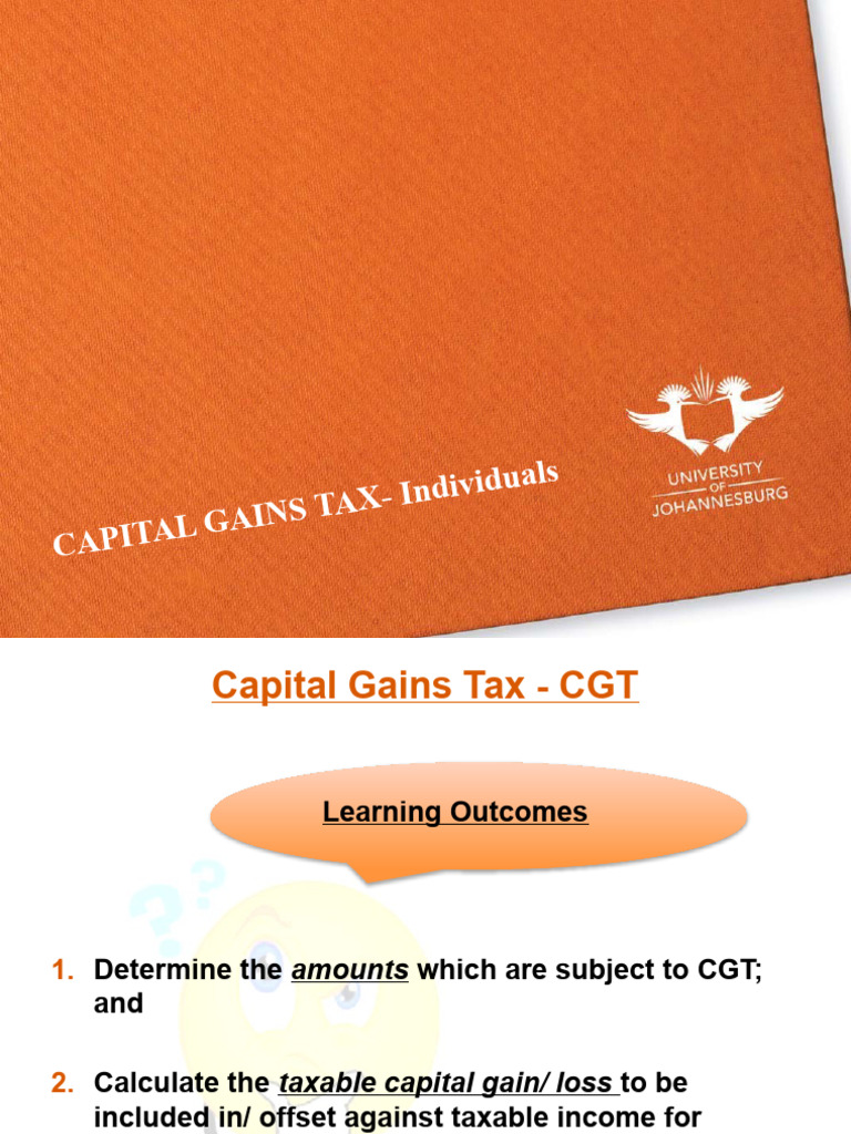 CGT Lecture Slides - Individuals | PDF | Capital Gains Tax | Capital Gain