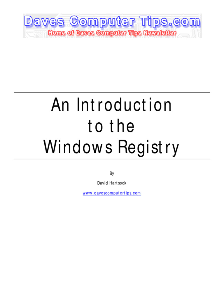 An Introduction To The Windows Registry | PDF | Windows Registry | Software