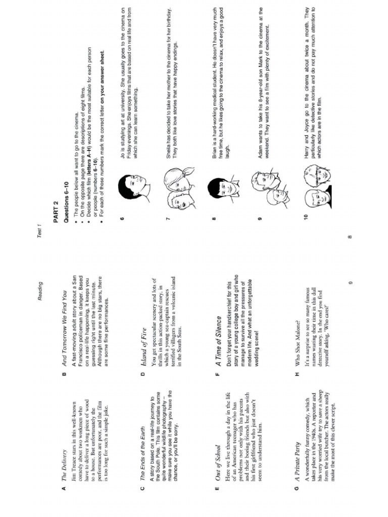 PET 2 Lis&Read TEST 1 p9 | PDF