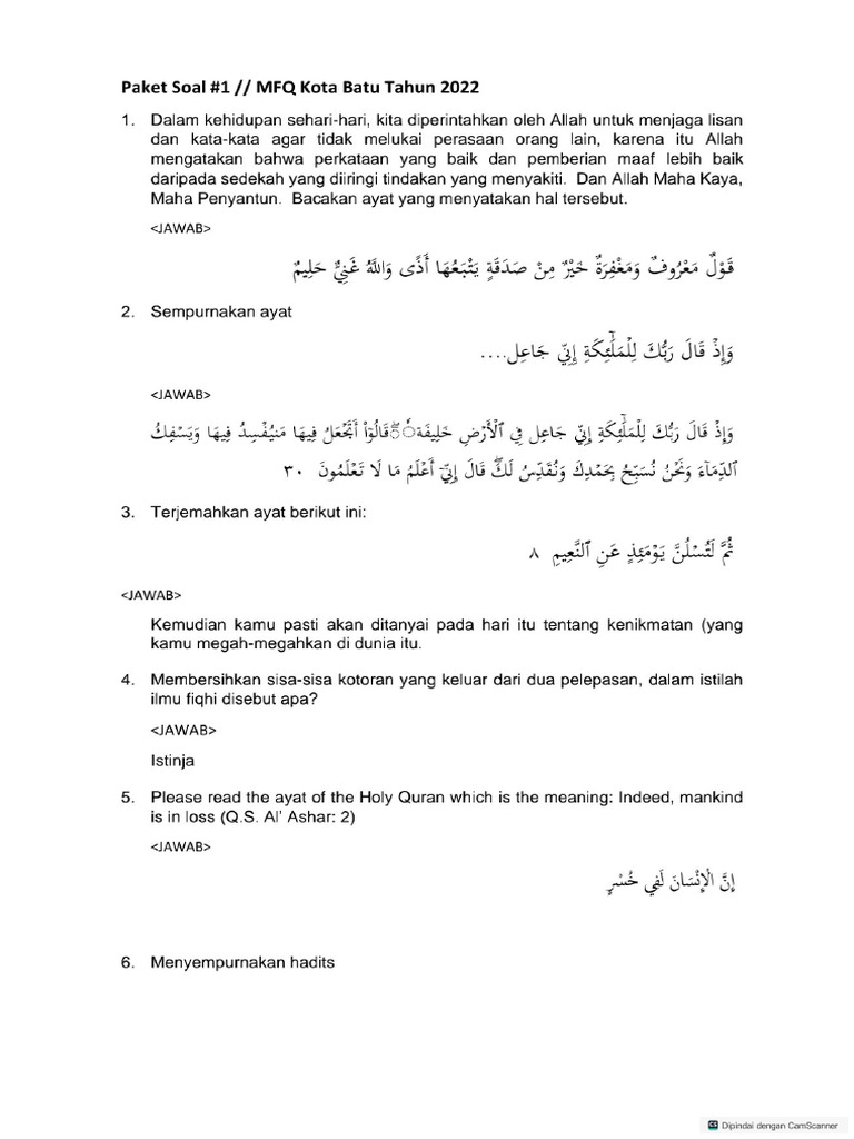Paket Soal 1-15 Cetak | PDF