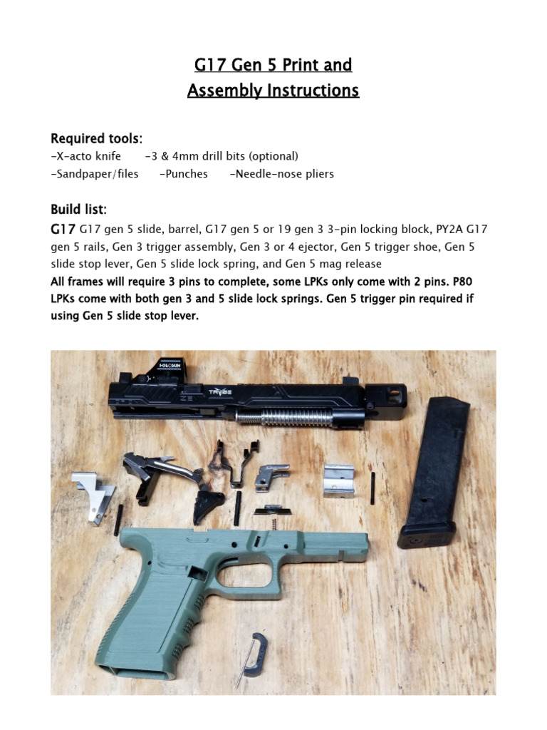 G17 Gen 5 Instructions | PDF | Trigger (Firearms) | Weapon Design