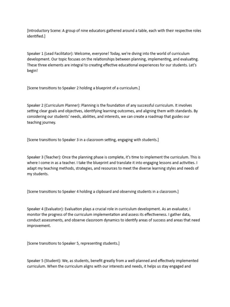 Proposal Script 1 1 | PDF | Curriculum | Teachers