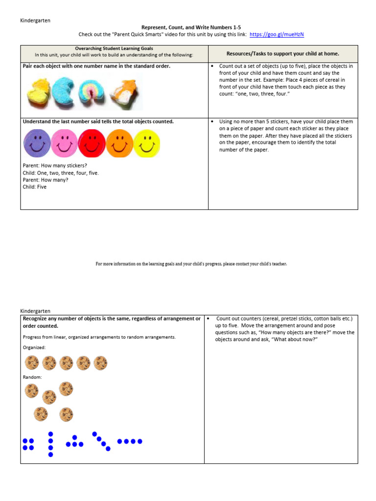 Represent Count and Write Numbers 1 5 | Download Free PDF | Learning ...