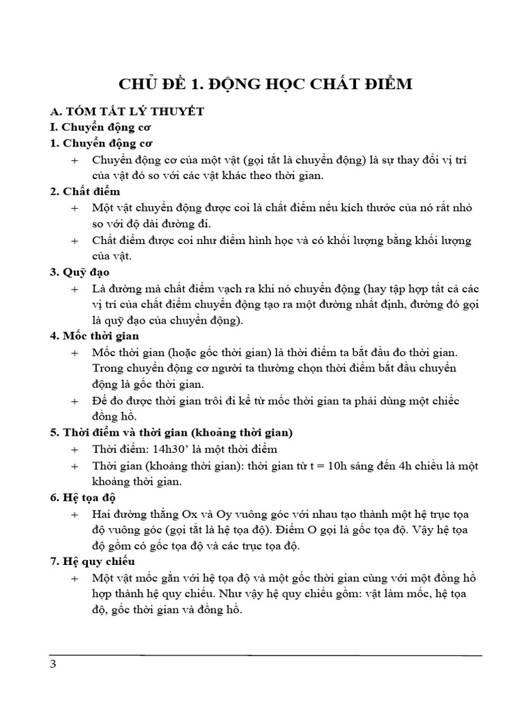 Chu de 1. Dong Hoc Chat Diem Phan 1 | PDF