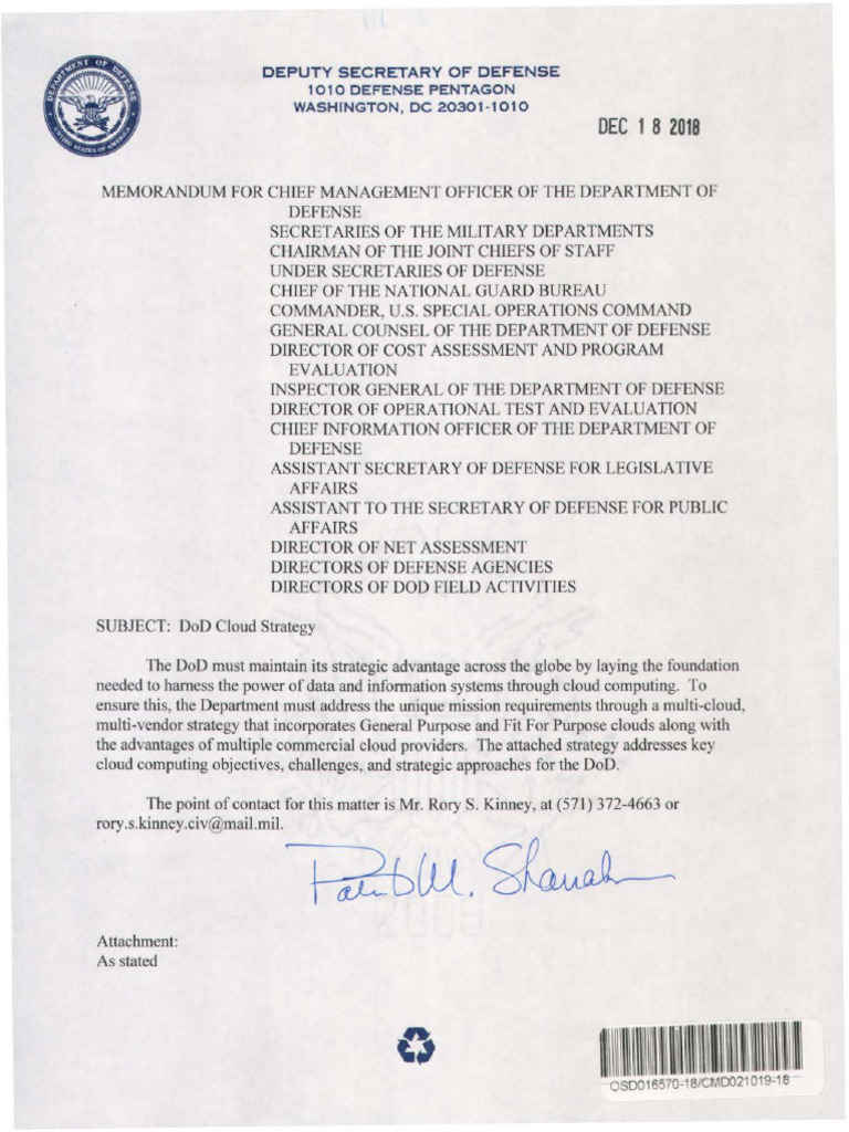 Dod Cloud Strategy Osd016570-18 Res Final | PDF | Cloud Computing ...