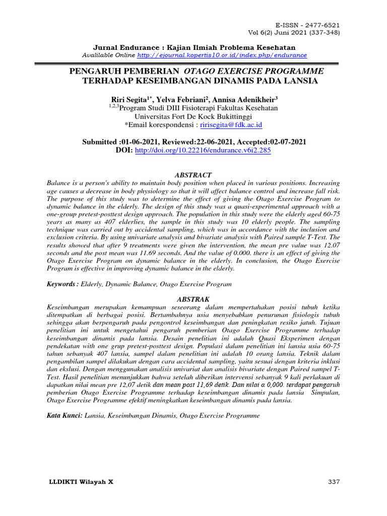 285-Article Text-1751-1-10-20210728 | PDF | Statistics | Physical Fitness