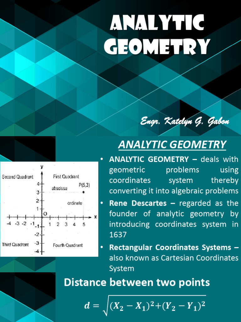 Analytic Geometry - Presentation | PDF | Ellipse | Differential Geometry