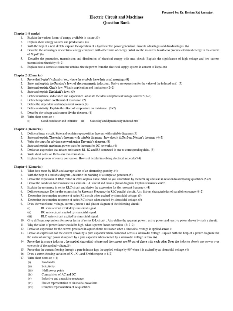 Question Bank ECM | PDF | Electric Motor | Transformer