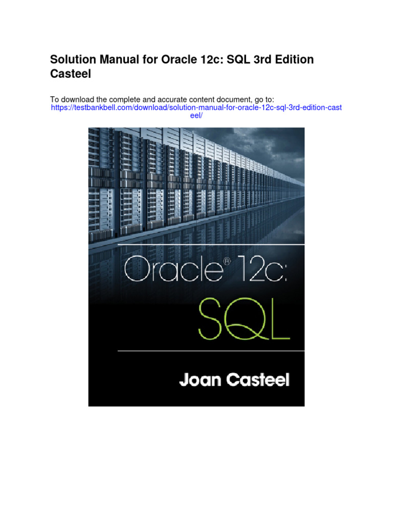 Solution Manual For Oracle 12c SQL 3rd Edition Casteel | PDF | Database ...