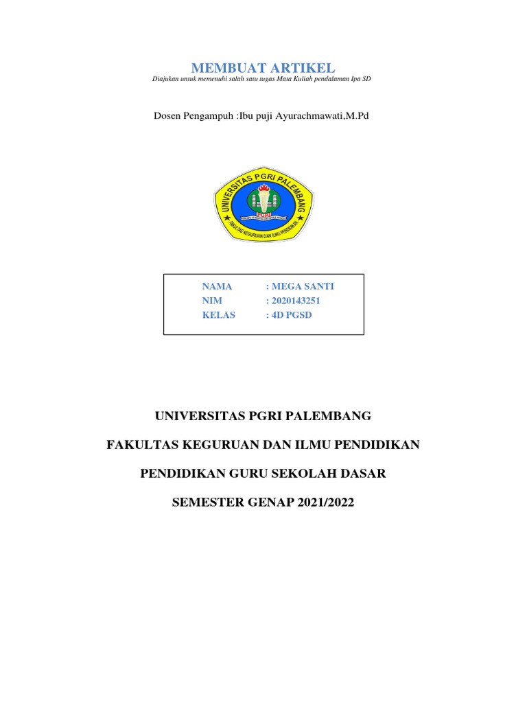 Artikel Ipa (Mega Santi 2020143251) | PDF | Ilmu Sosial