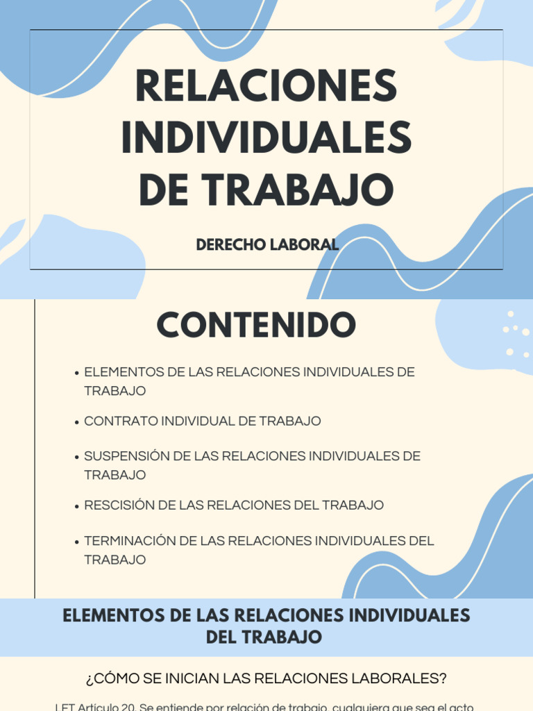 Relaciones Individuales Del Trabajo | PDF | Salario | Derecho laboral