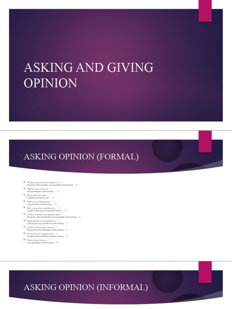 Asking Giving Opinion | PDF