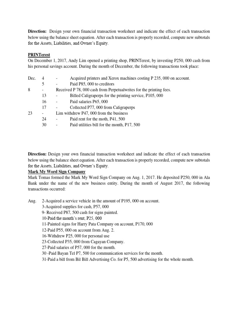 Fundamentals of Accounting 1 | PDF | Balance Sheet | Equity (Finance)
