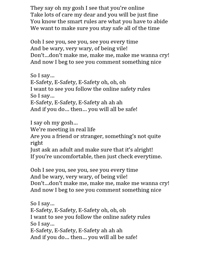 E Safety Song | PDF