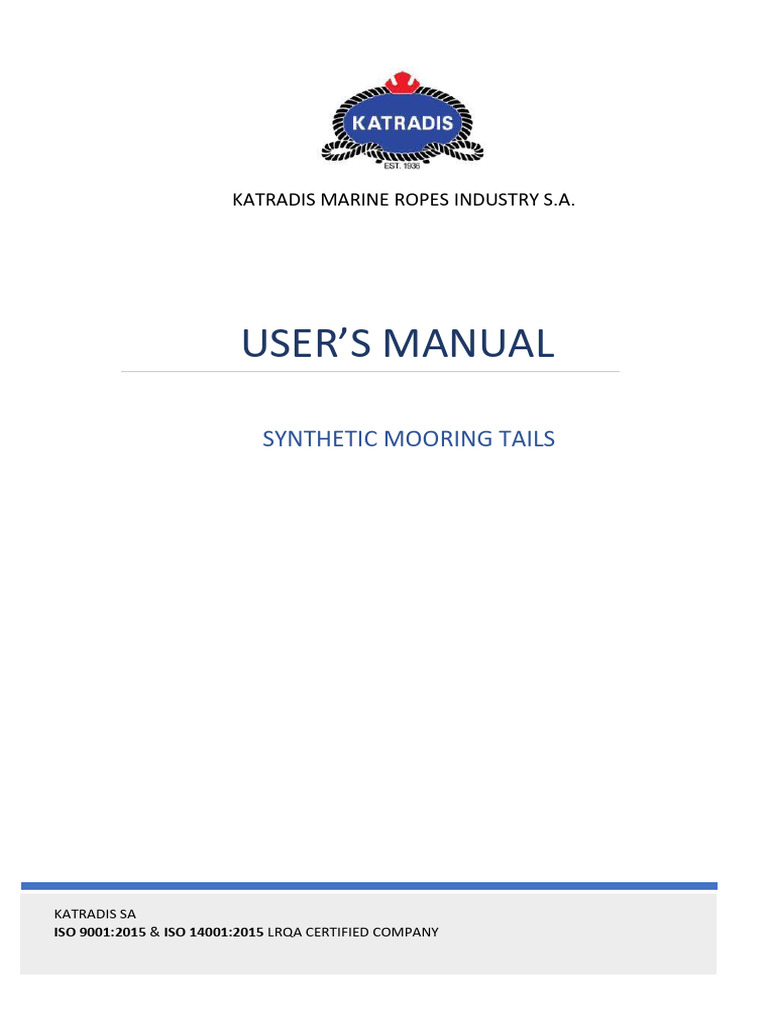 User S Manual Synthetic Mooring Tails | PDF | Rope | Yarn