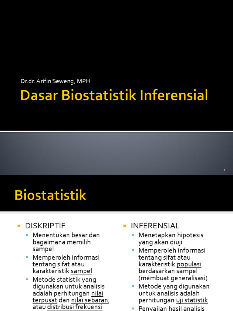 Dasar Biostatistik Inferensial pot | PDF