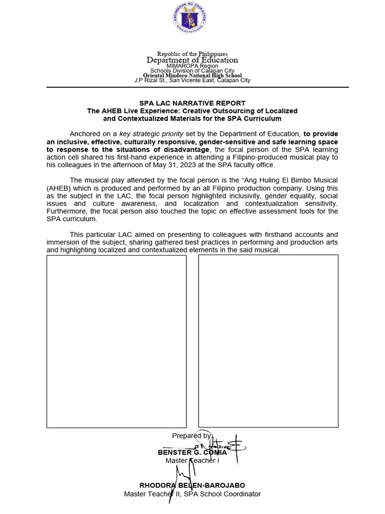 AHEB LAc Narrative | PDF