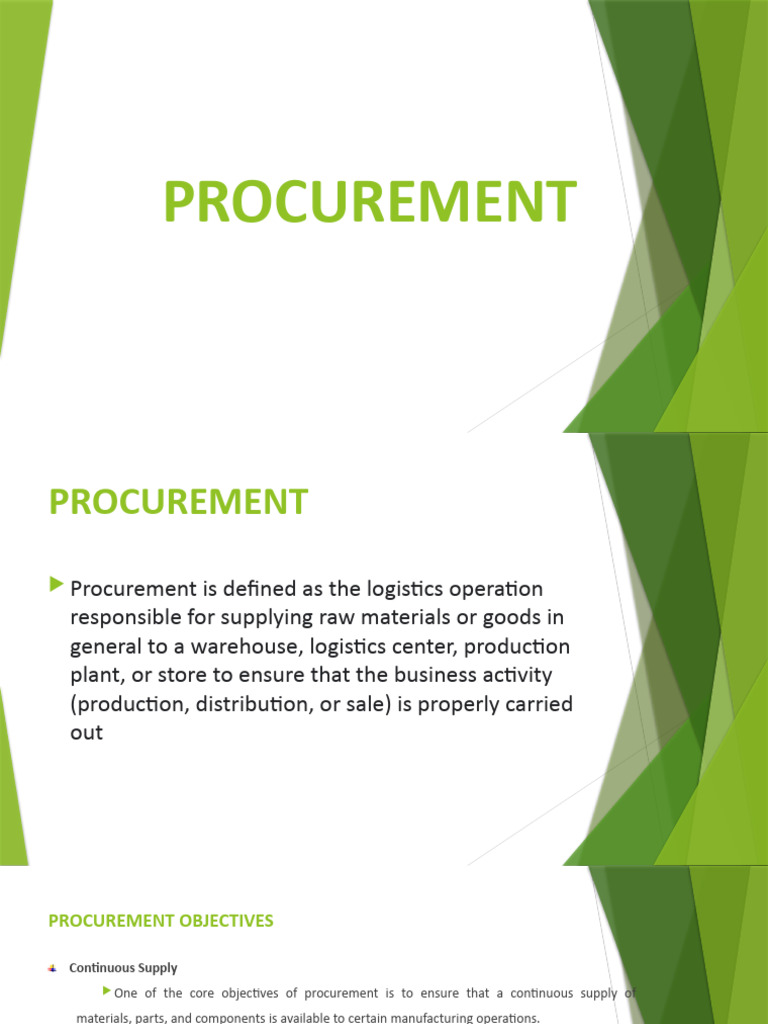 PROCUREMENT | PDF | Procurement | Supply Chain