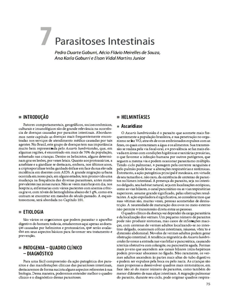 Parasitoses Intestinais - Gastro Essencial | PDF
