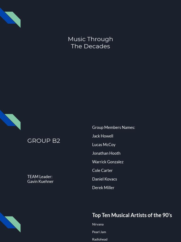 Music Through The Decades RAC Activity #1 | PDF