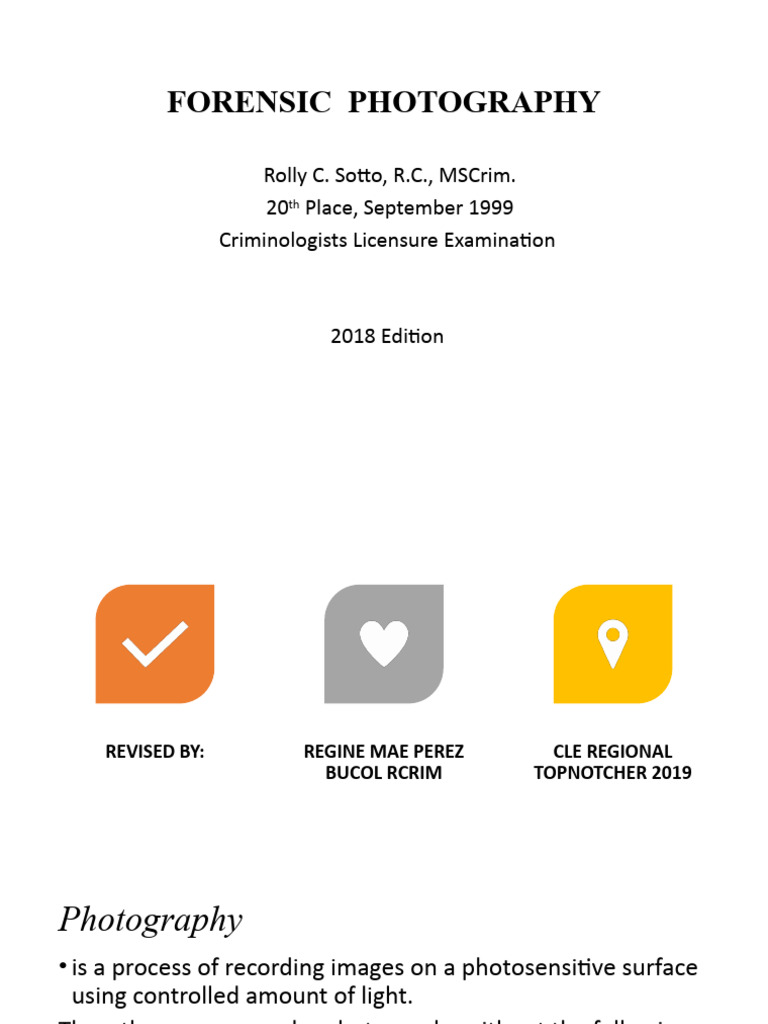 Police Photography Revised by BUCOL | PDF | Camera Lens | Camera