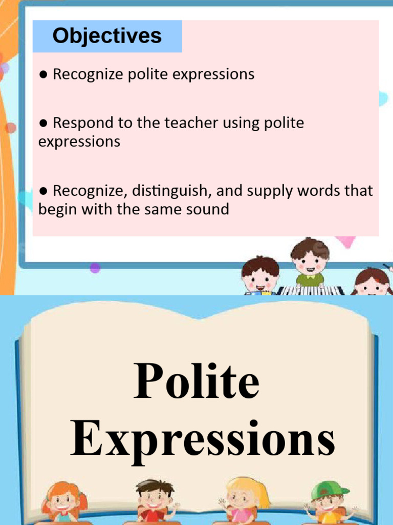 Polite Expressions Worksheet for Kids | PDF