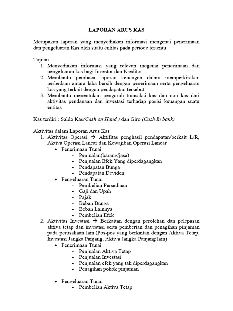 Laporan Arus Kas | PDF