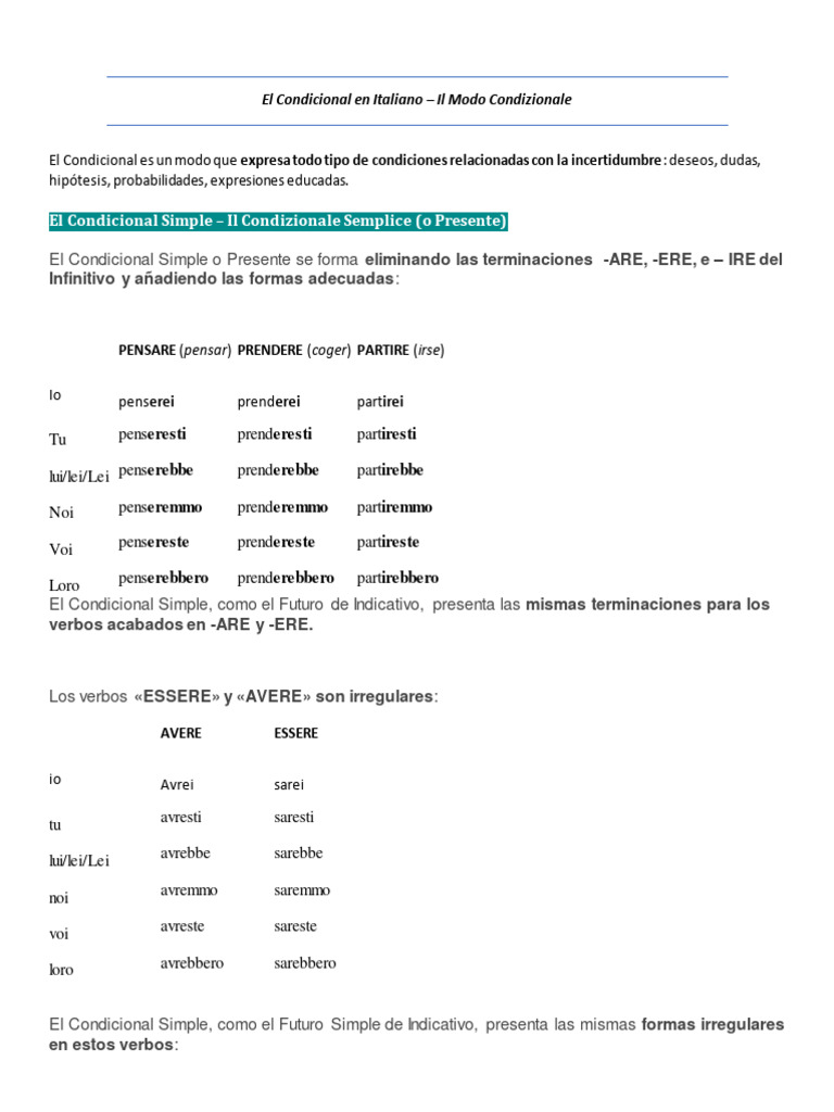 Condicional Simple y Compuesto | PDF