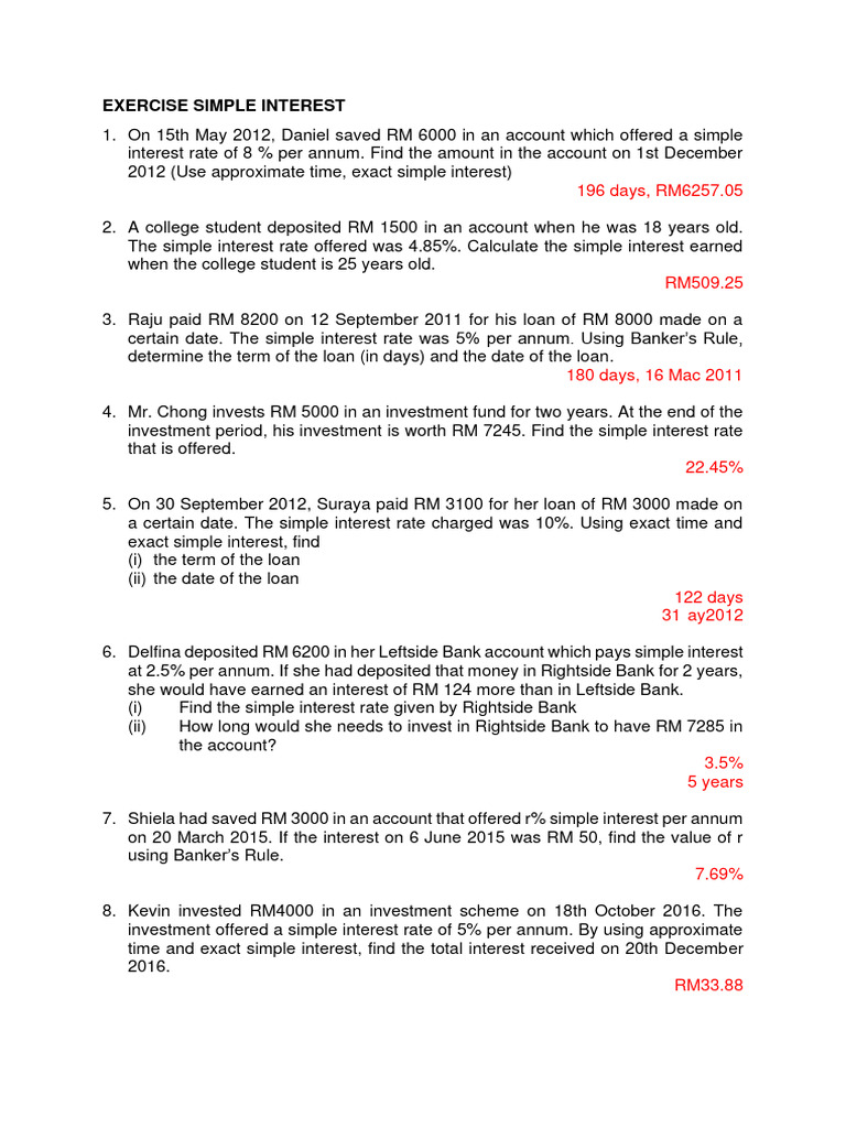 EXERCISES | PDF | Depreciation | Interest