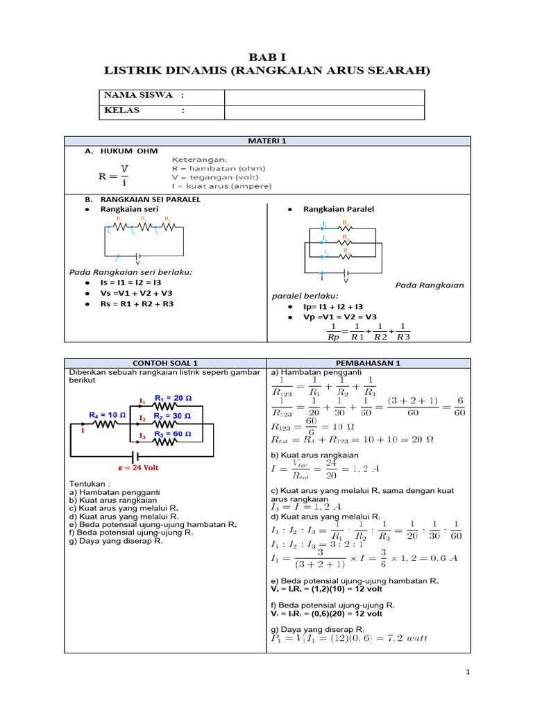 Bab 1 Listrik Dinamis 2023 | PDF