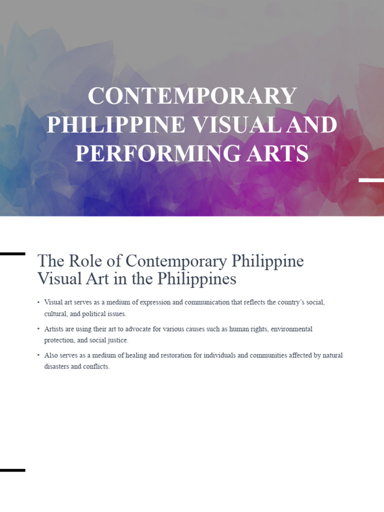 Contemporary Philippine Visual and Performing Arts | PDF | Philippines