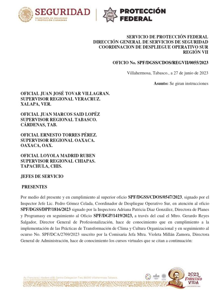 Oficio 0055 Se Giran Instrucciones 0547 | PDF