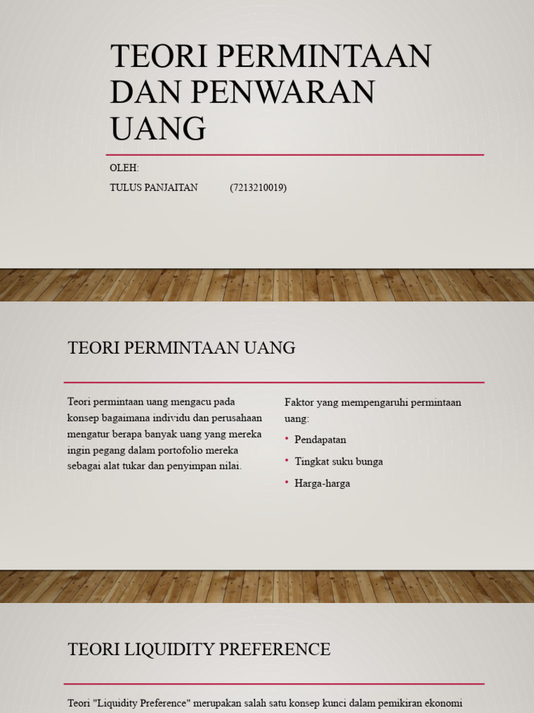 Teori Permintaan Dan Penawaran Uang | PDF