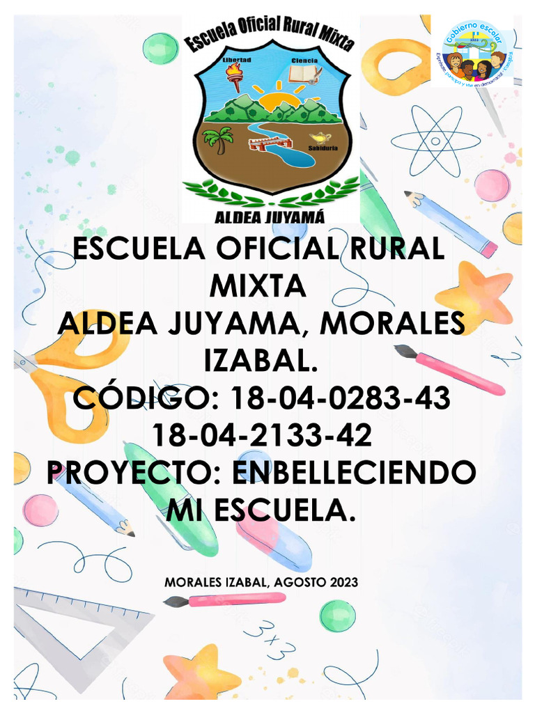 Proyecto Enbelleciendo Mi Escuela Juyama | PDF | Enseñando