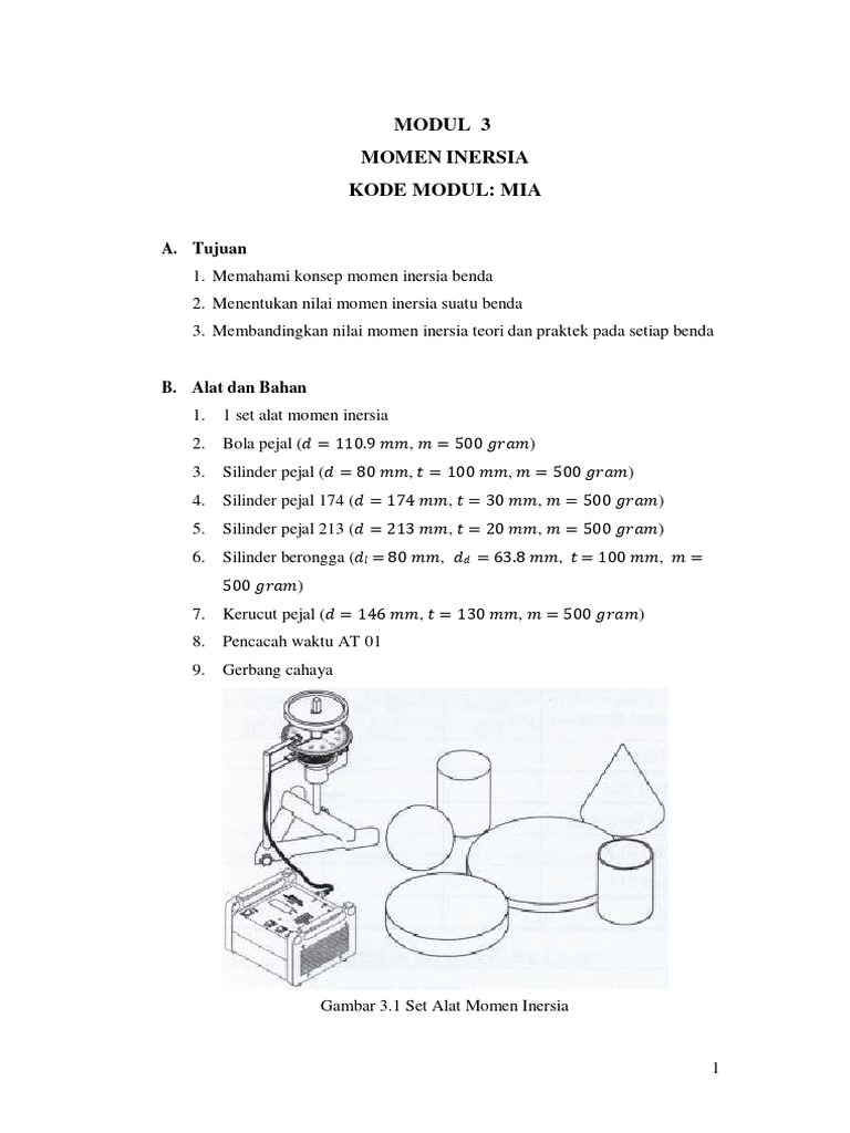 Modul Praktikum Momen Inersia | PDF
