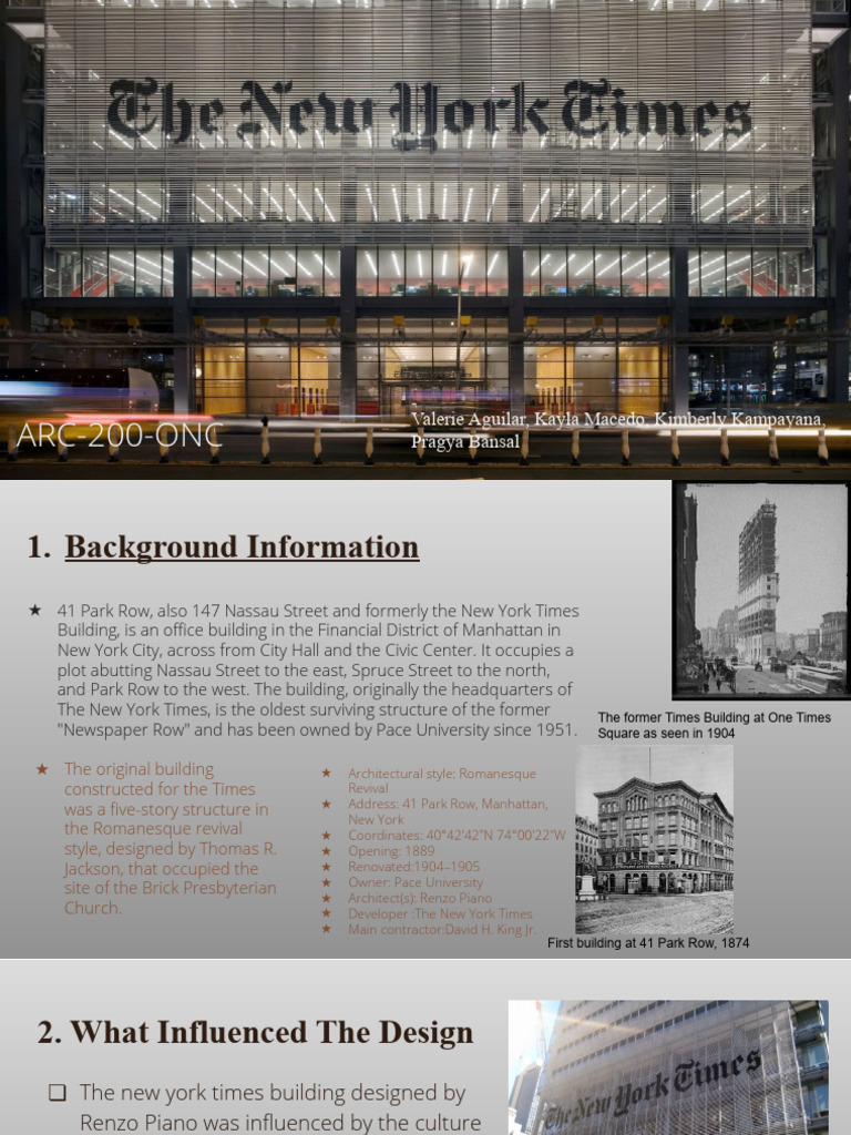 New York Times Tower Overview | PDF | Truss | Column