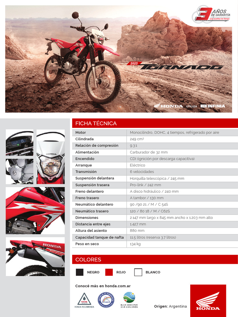 XR 250 Ficha Técnica | PDF