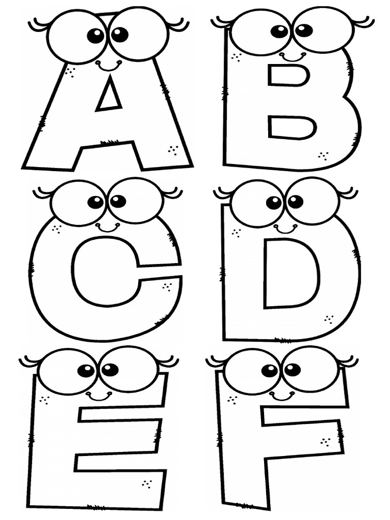 Abecedario para Colorear Con Ojos | PDF