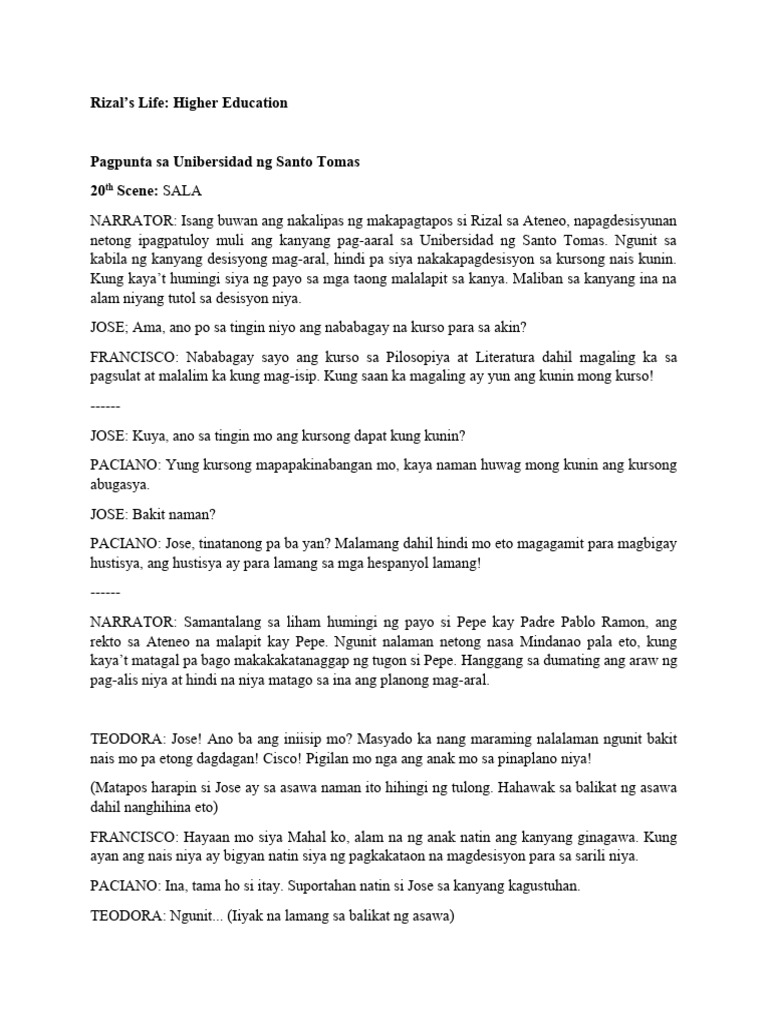 Rizal Script 1 | PDF