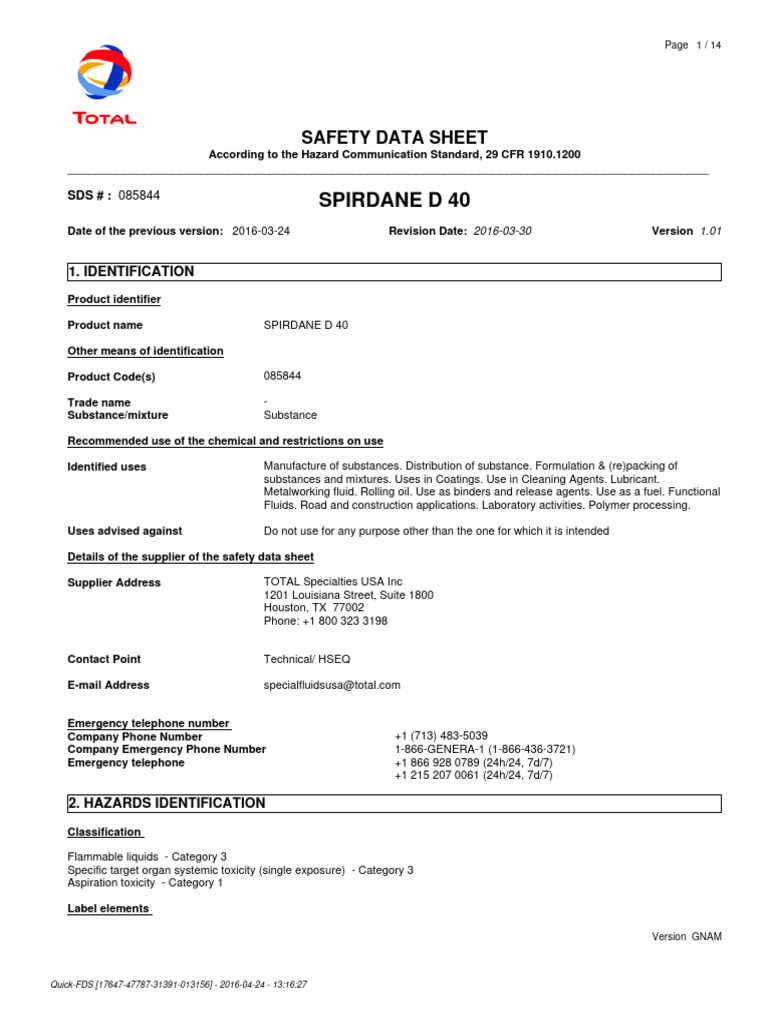 SPIRDANE | PDF | Personal Protective Equipment | Chemistry