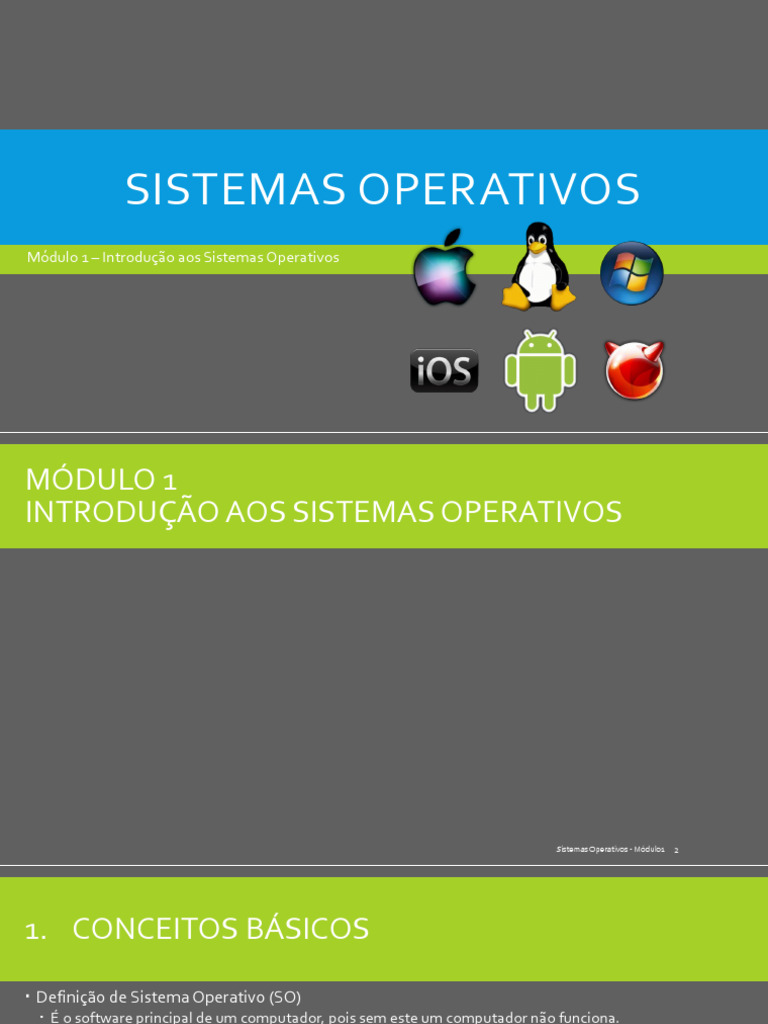 1 - M1 - Introdução Aos SO | PDF | Sistema operacional | Hardware de ...