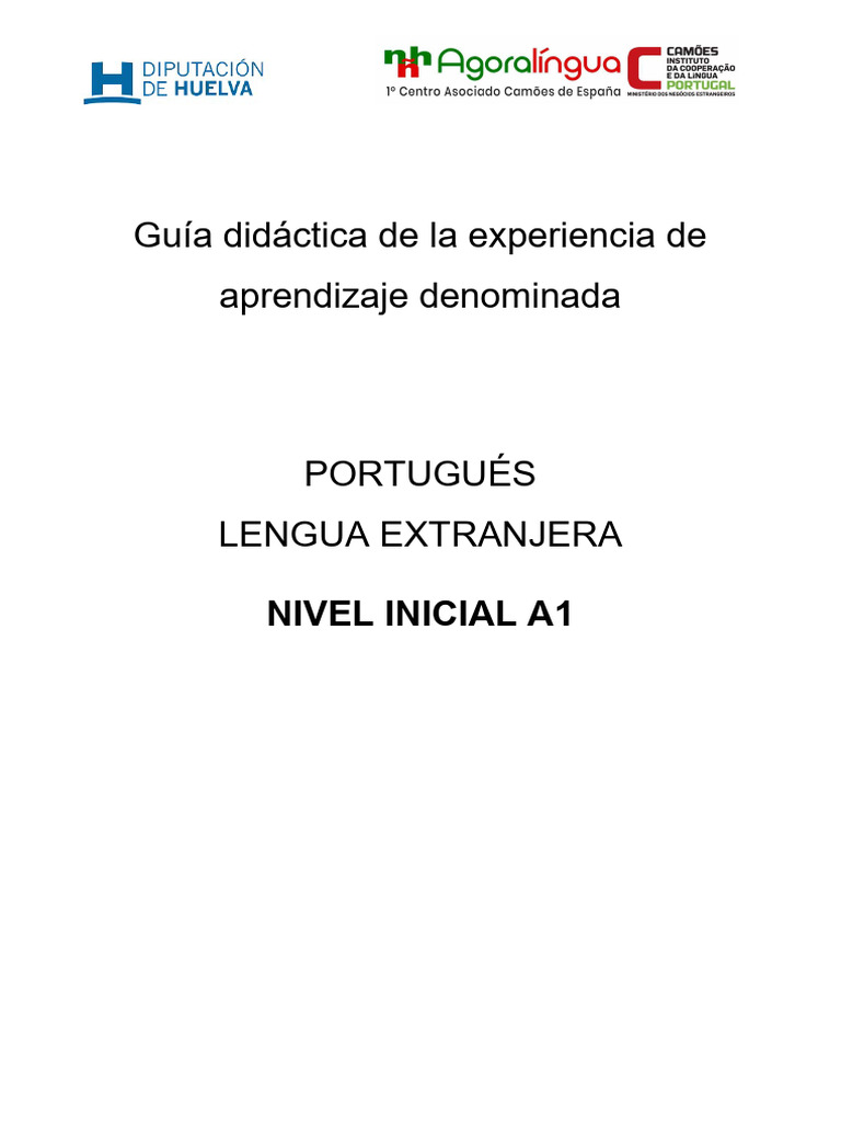 Guia Didactica de Aprendizaje Portugues Nivel Inicial A1 Diputacion de ...