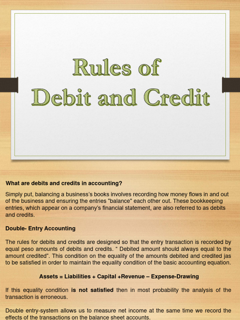 Rules in Debit and Credit | PDF | Debits And Credits | Financial Services